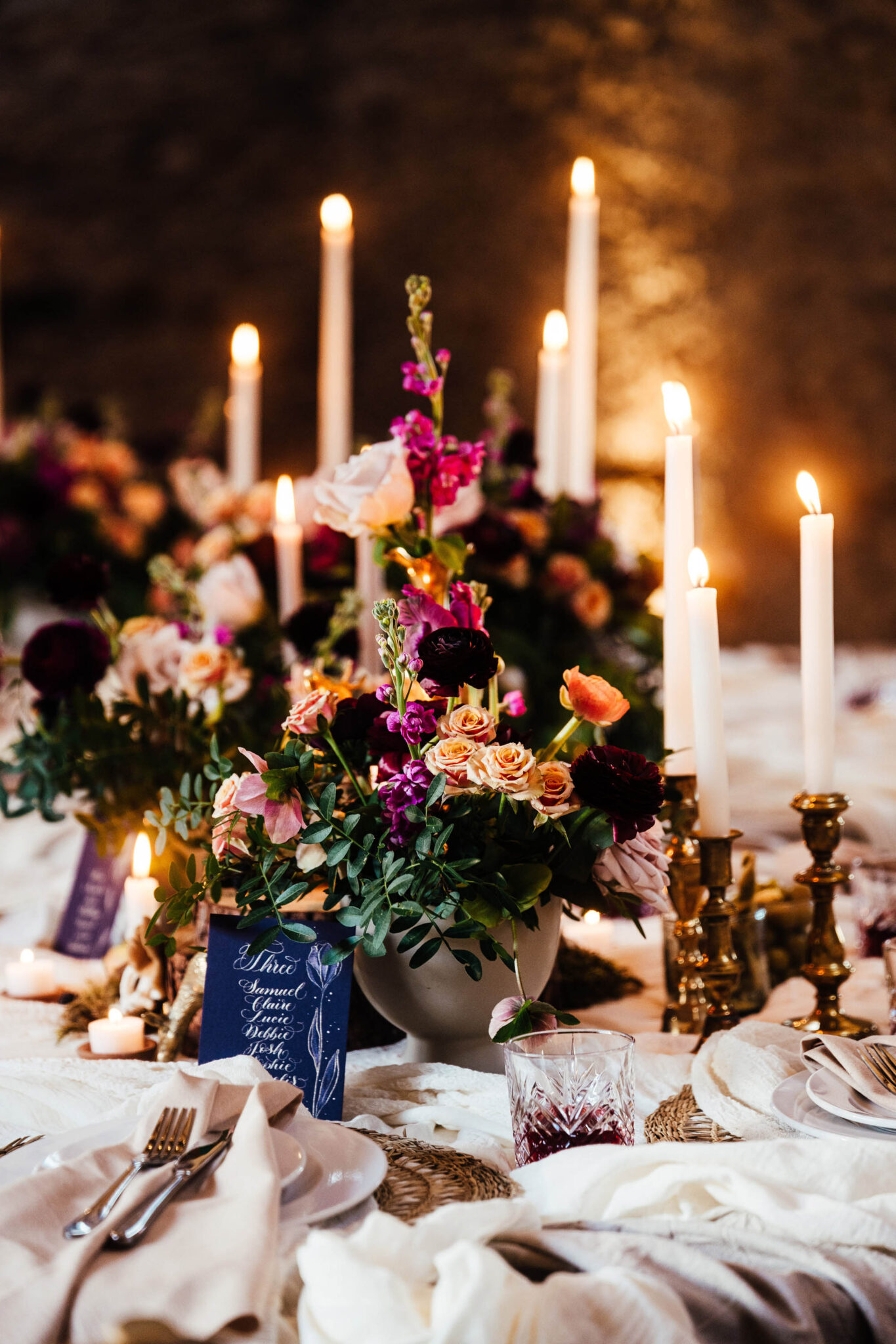 Romantic starry skies and dark floral wedding inspiration from ...
