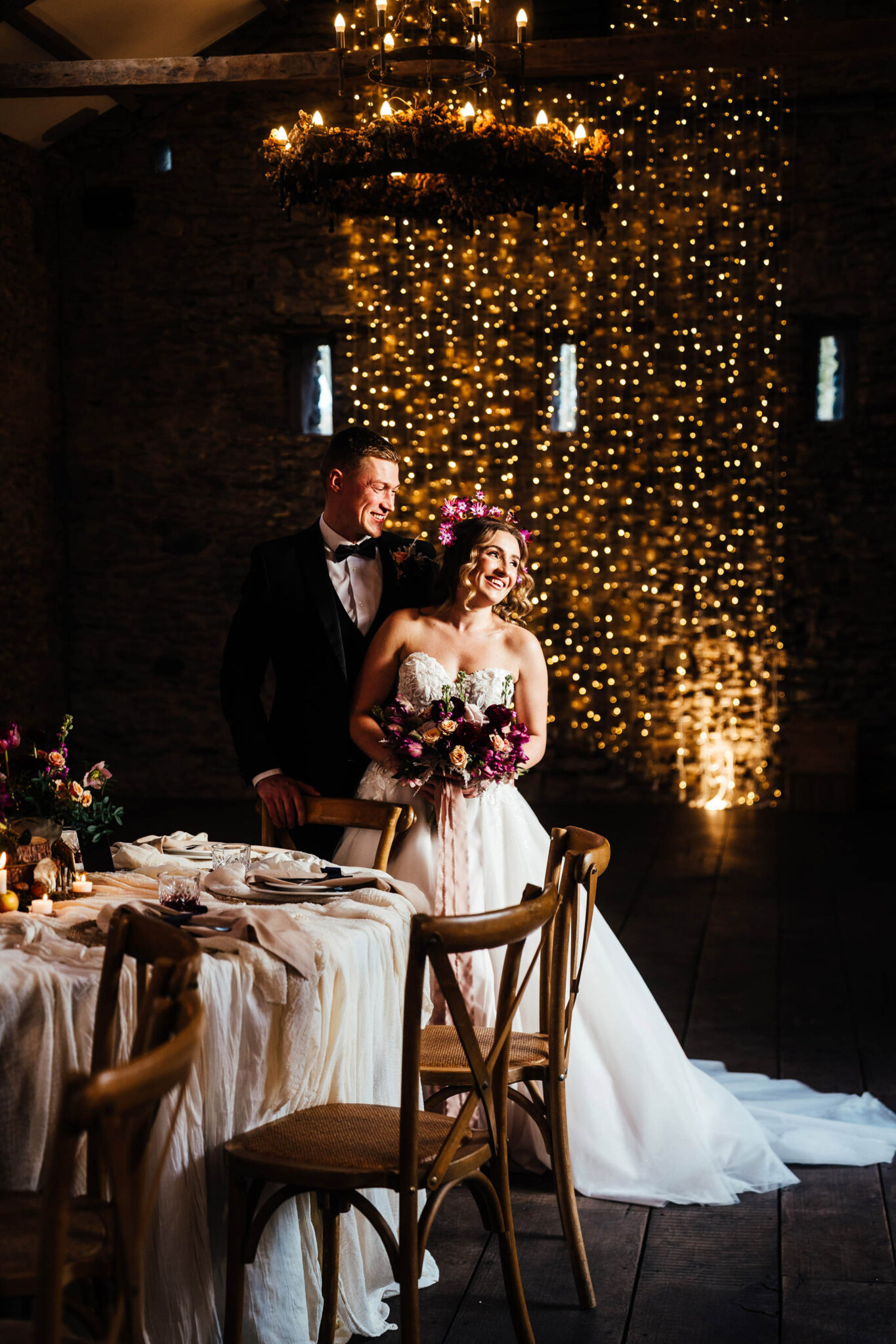 Romantic starry skies and dark floral wedding inspiration from ...