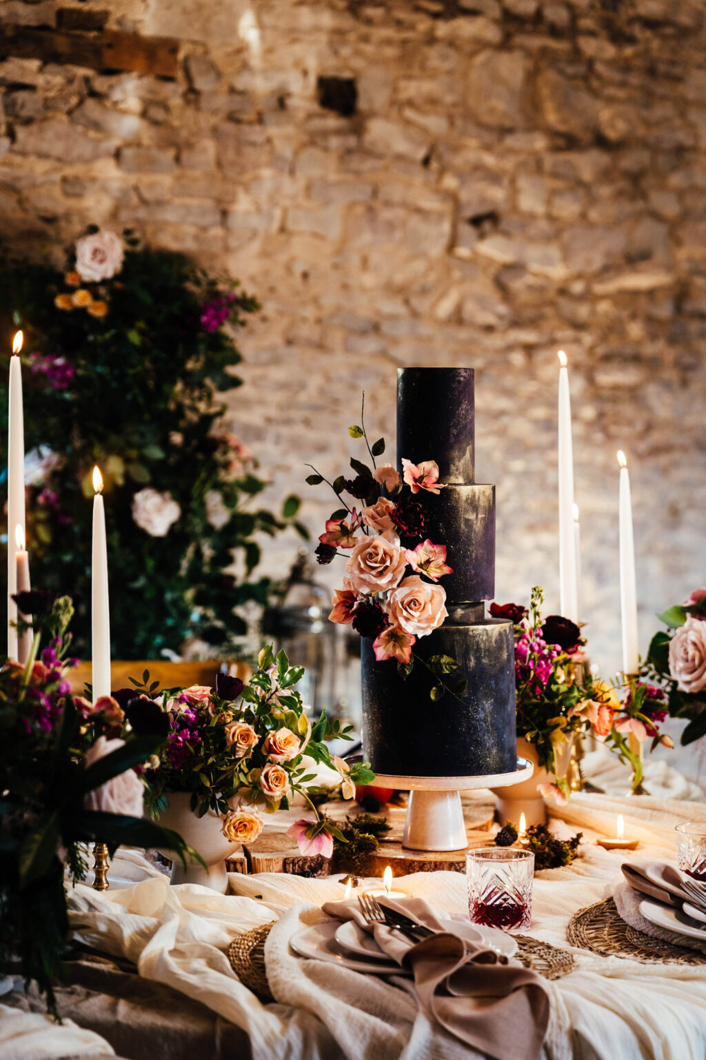 Romantic starry skies and dark floral wedding inspiration from ...